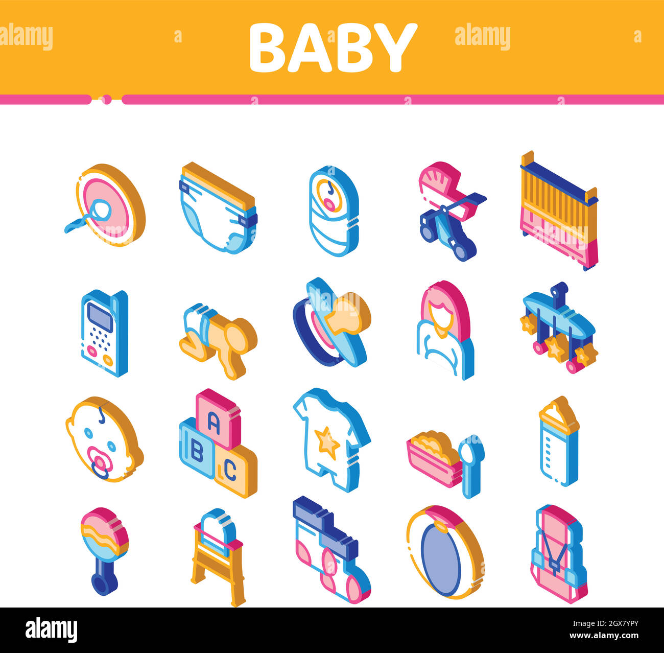 Baby icons logo hi-res stock photography and images - Alamy