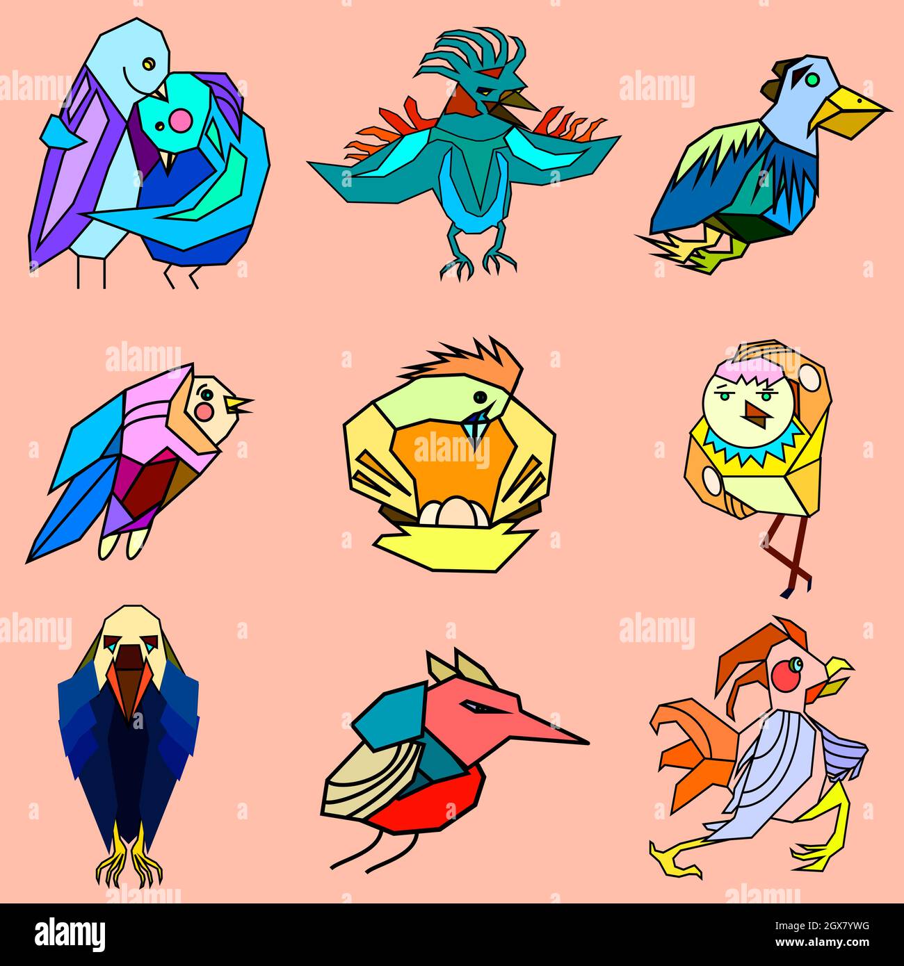 Red and brown bird Stock Vector Images - Alamy