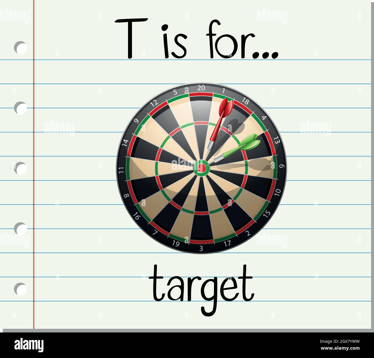 Flashcard letter T is for target Stock Vector Image & Art - Alamy