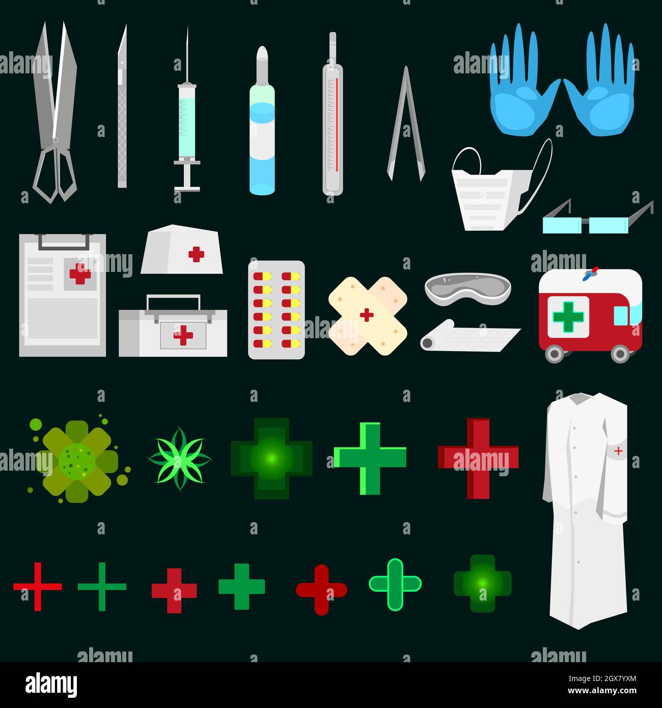 a set of medical instruments and symbols Stock Vector Image & Art - Alamy