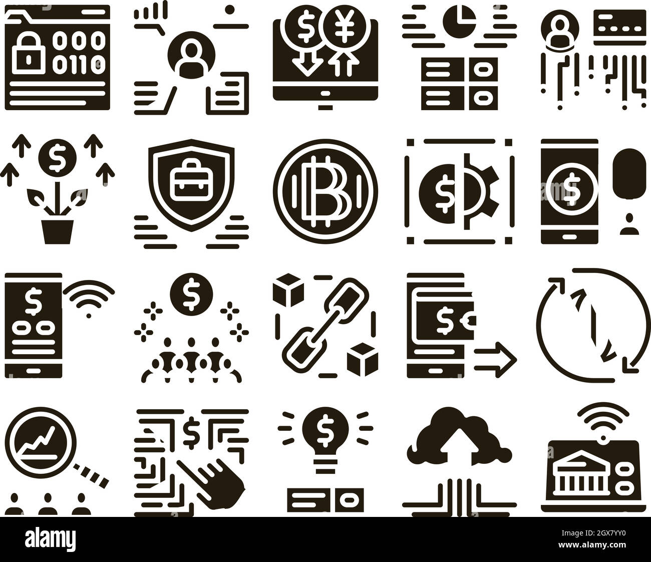 Binary code background set Stock Vector Images - Alamy