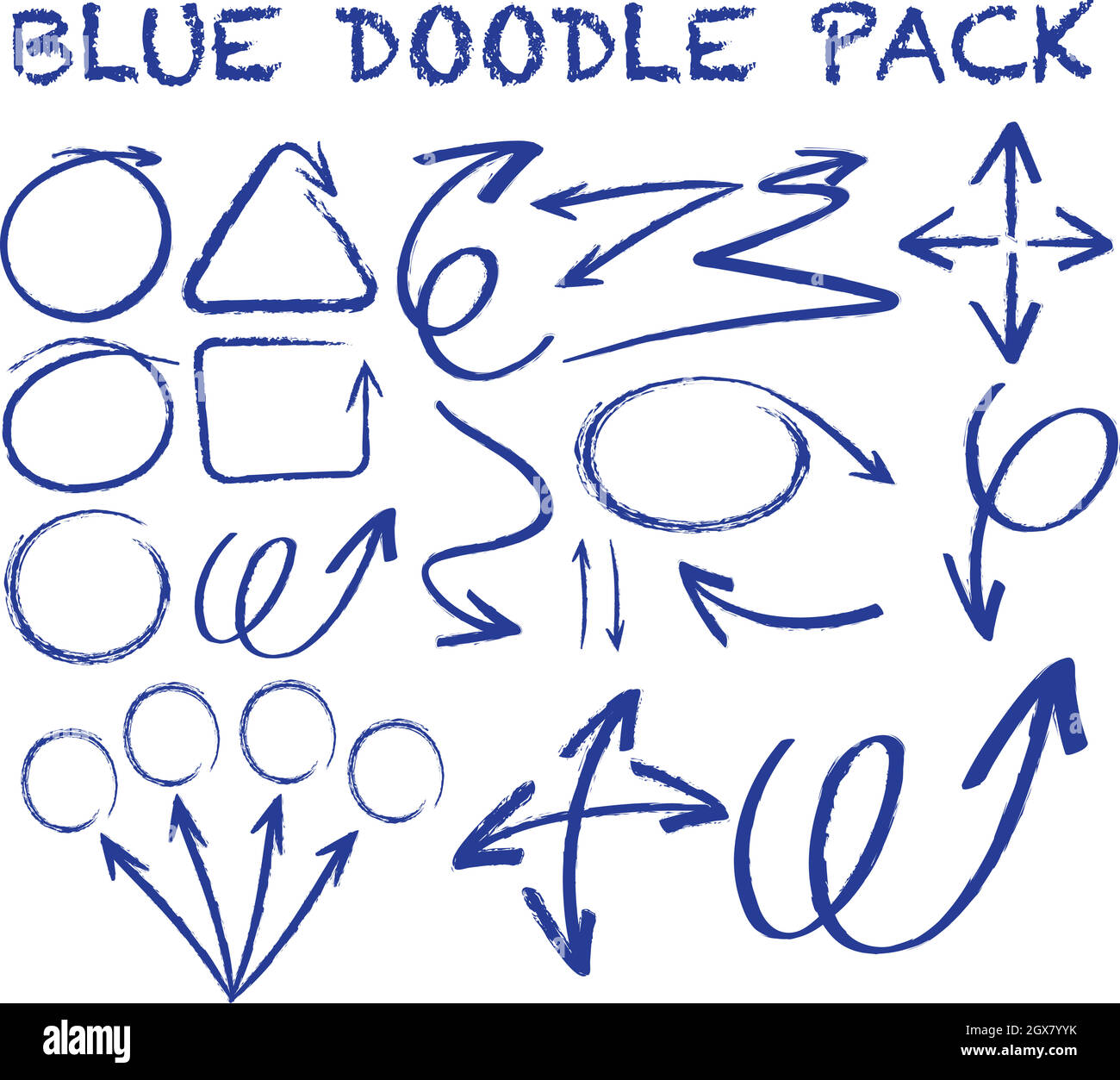 Different doodle strokes in blue color Stock Vector Image & Art - Alamy