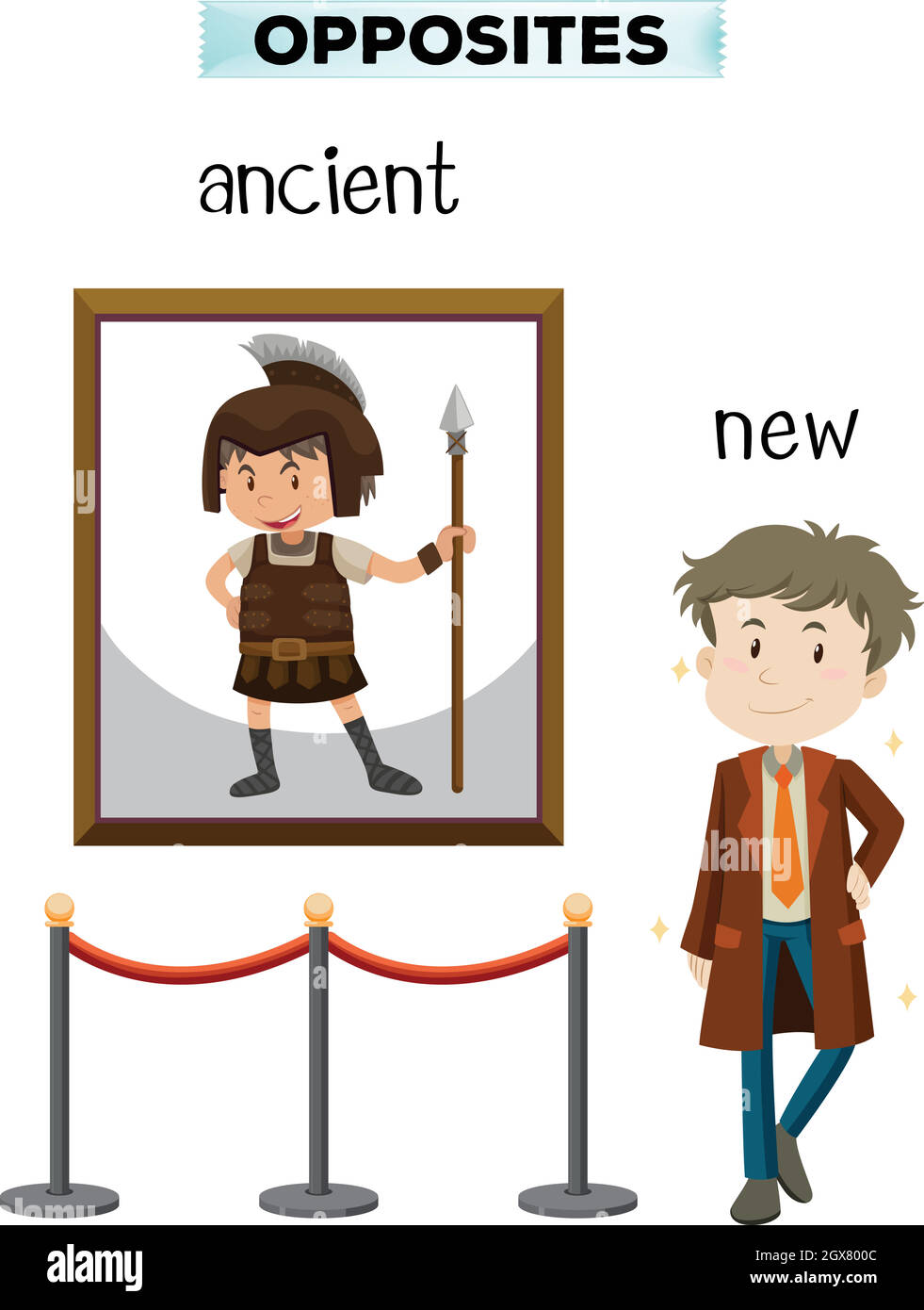 Opposite Word Of Ancient New Stock Vector Image Art Alamy