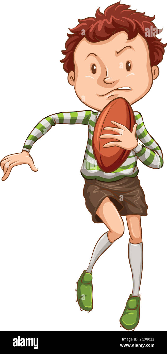 A simple drawing of a young rugby player Stock Vector Image & Art - Alamy