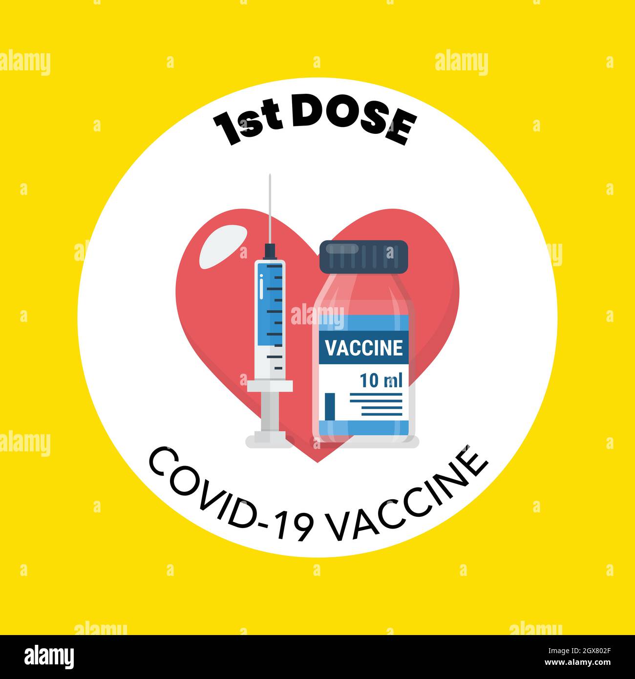 First dose covid-19 vaccine banner. Vector illustration Stock Vector ...