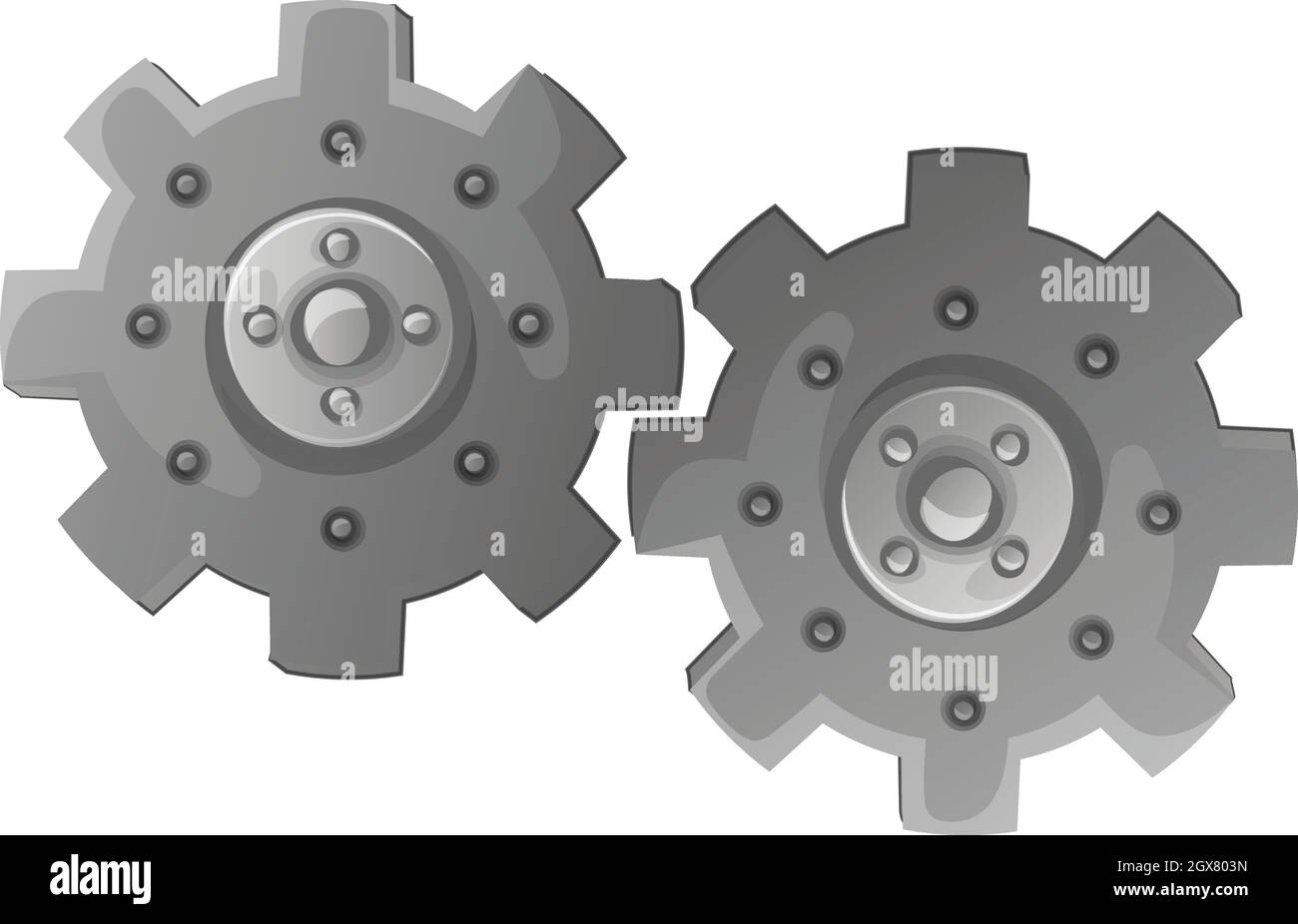 Two cogwheels Stock Vector Images - Alamy