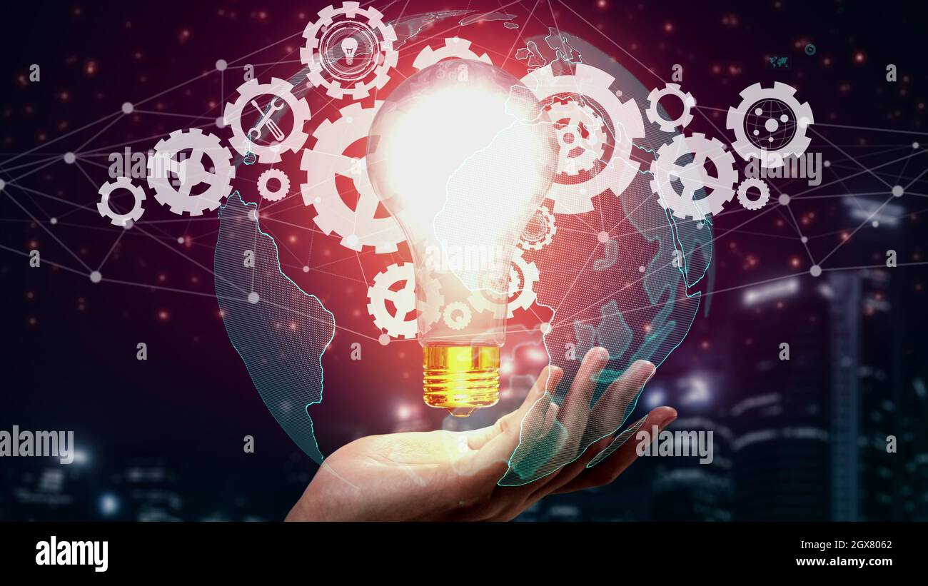 Innovation Technology for Business Finance conceptual . Modern graphic ...