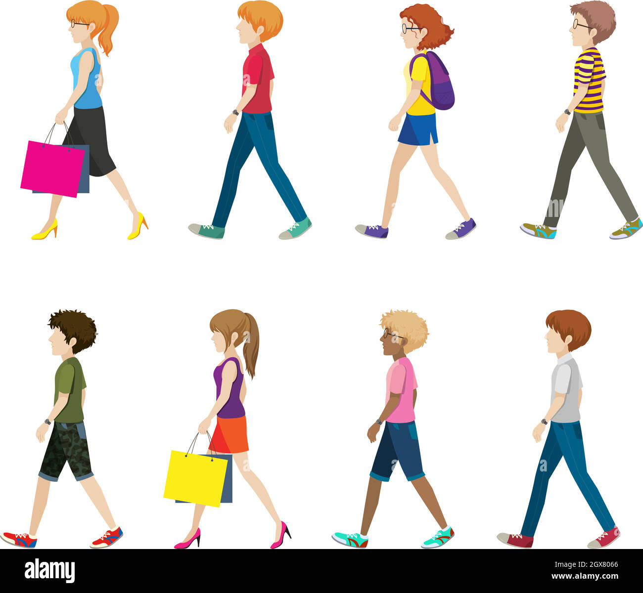 Many people walking Cut Out Stock Images & Pictures - Alamy
