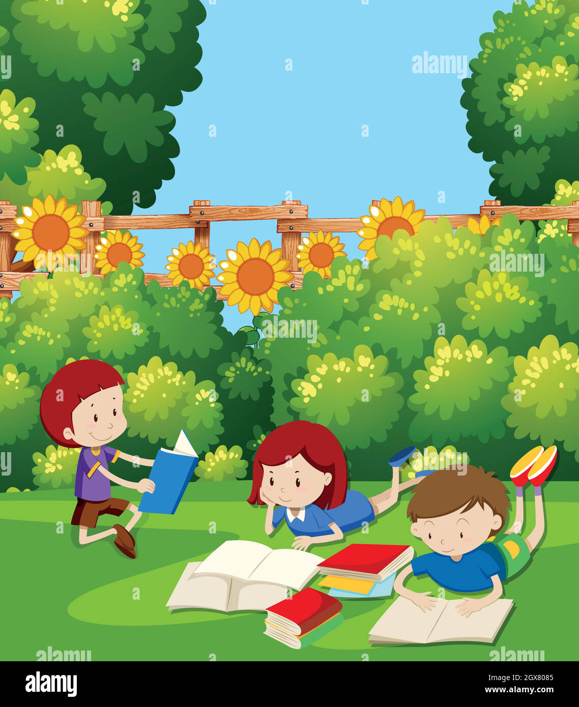 Girl student books reading Stock Vector Images - Alamy