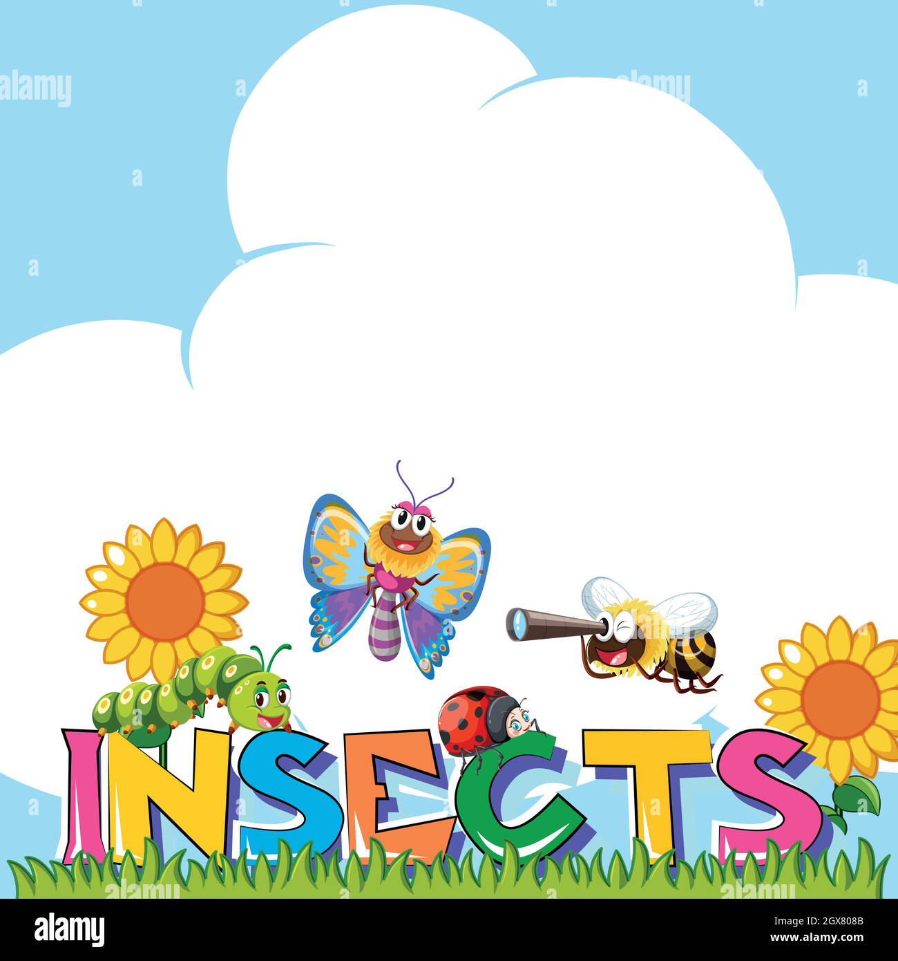 Background design with many insects Stock Vector Image & Art - Alamy