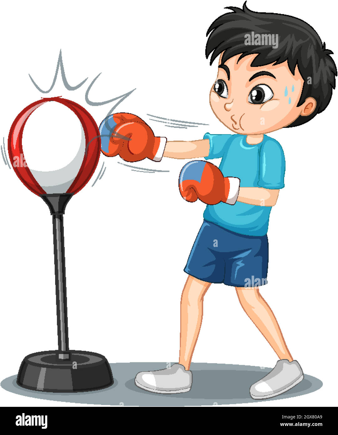 Cartoon man punching hi-res stock photography and images - Alamy