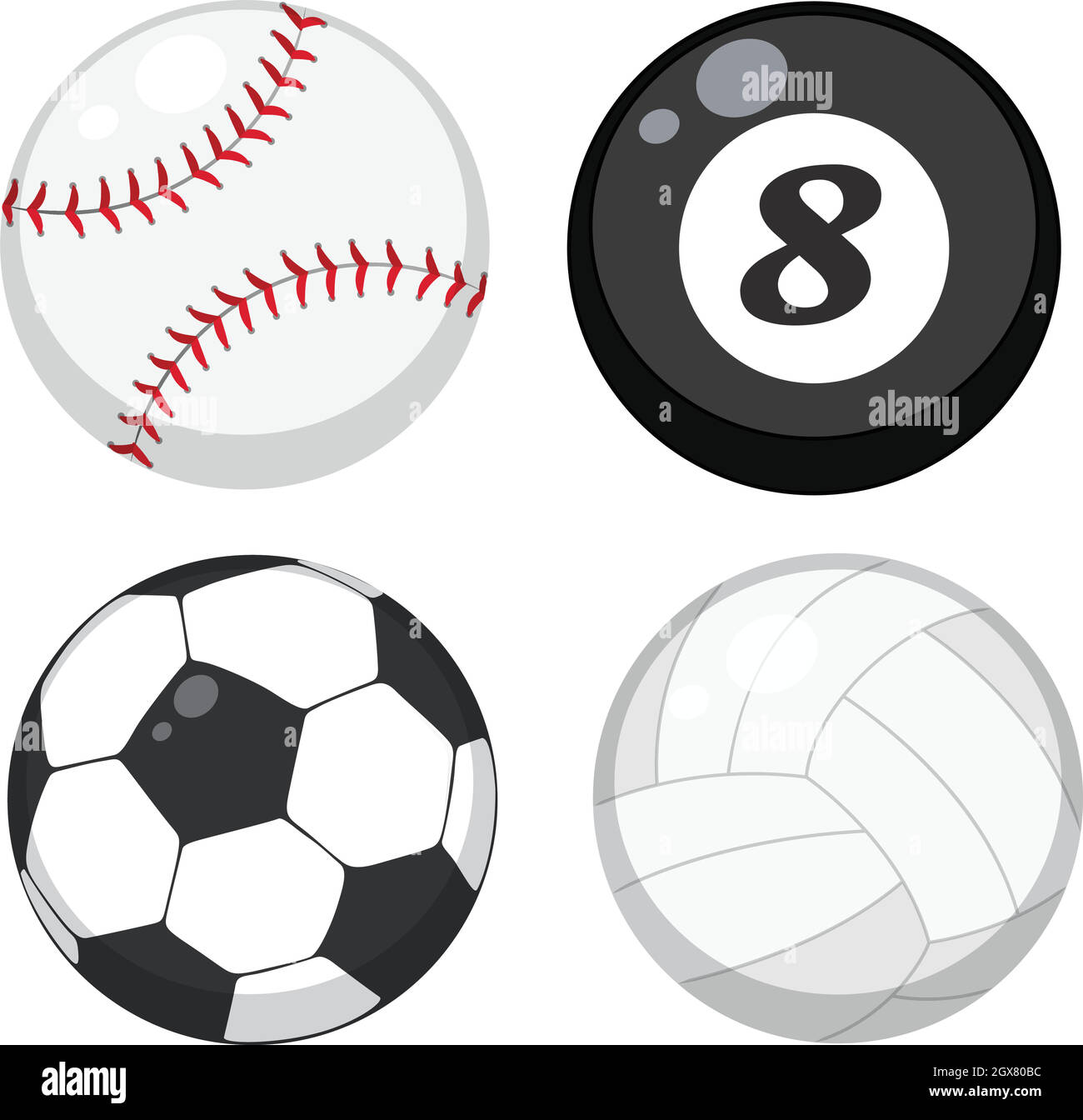Balls set vector illustration Stock Vector Images - Alamy