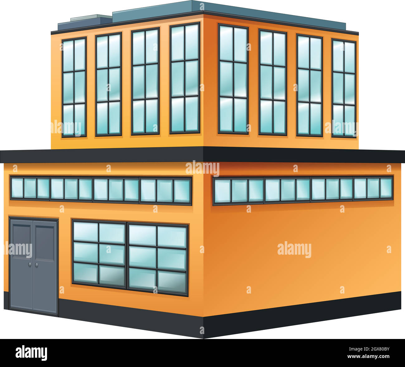 Two Storey Office Building Stock Vector Images - Alamy