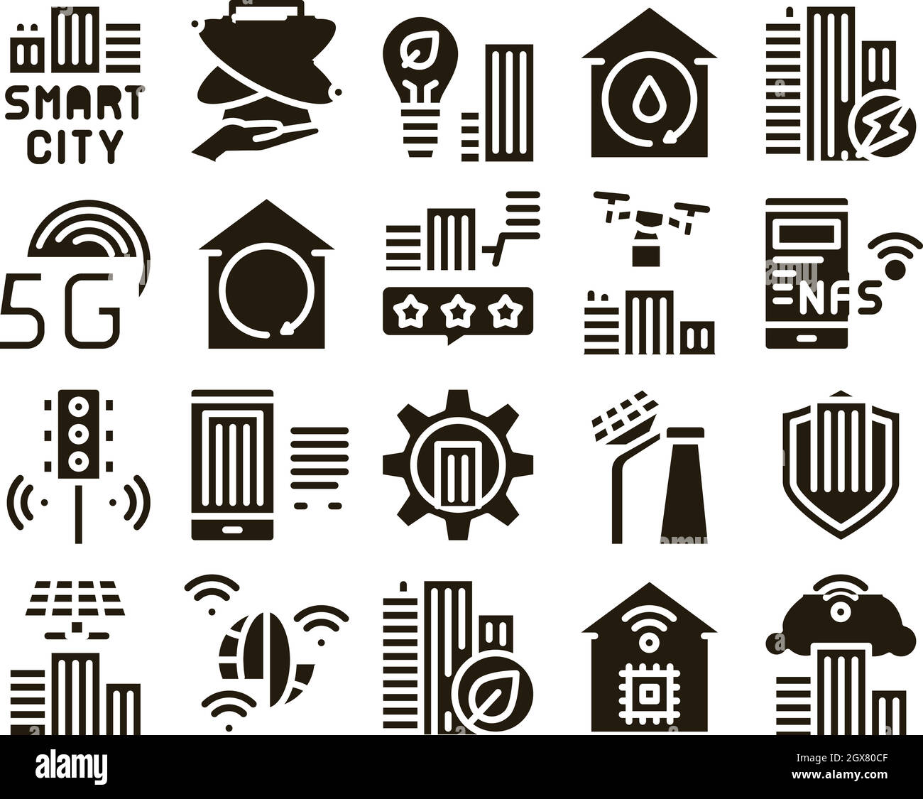 Smart city icon monochrome hi-res stock photography and images - Alamy