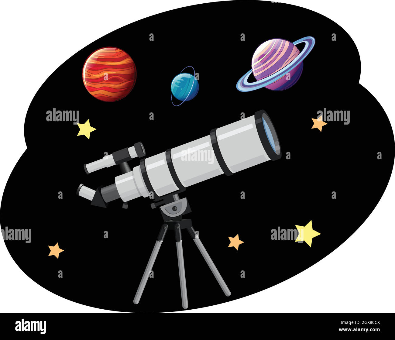Optical telescope night Stock Vector Images - Alamy