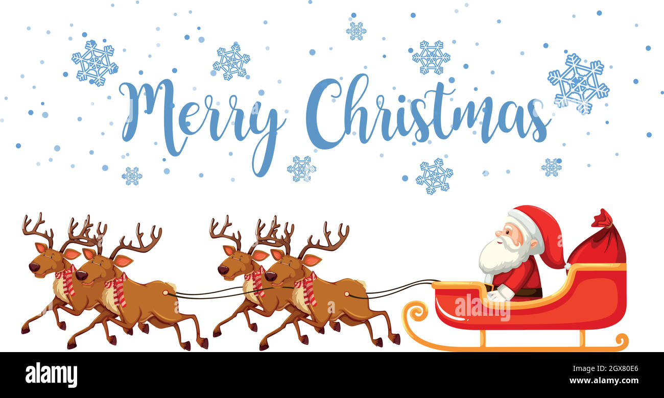 Merry christmas santa and reindeer Stock Vector Image & Art - Alamy