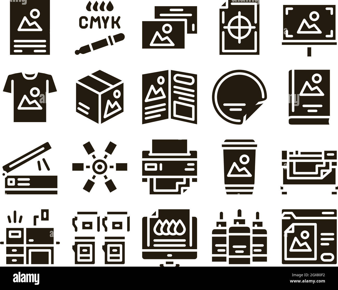 Polygraphy Printing Service Icons Set Vector Stock Vector Image & Art - Alamy