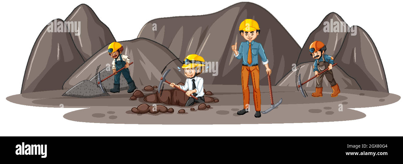 Coal mining scene with many engineers Stock Vector Image & Art - Alamy