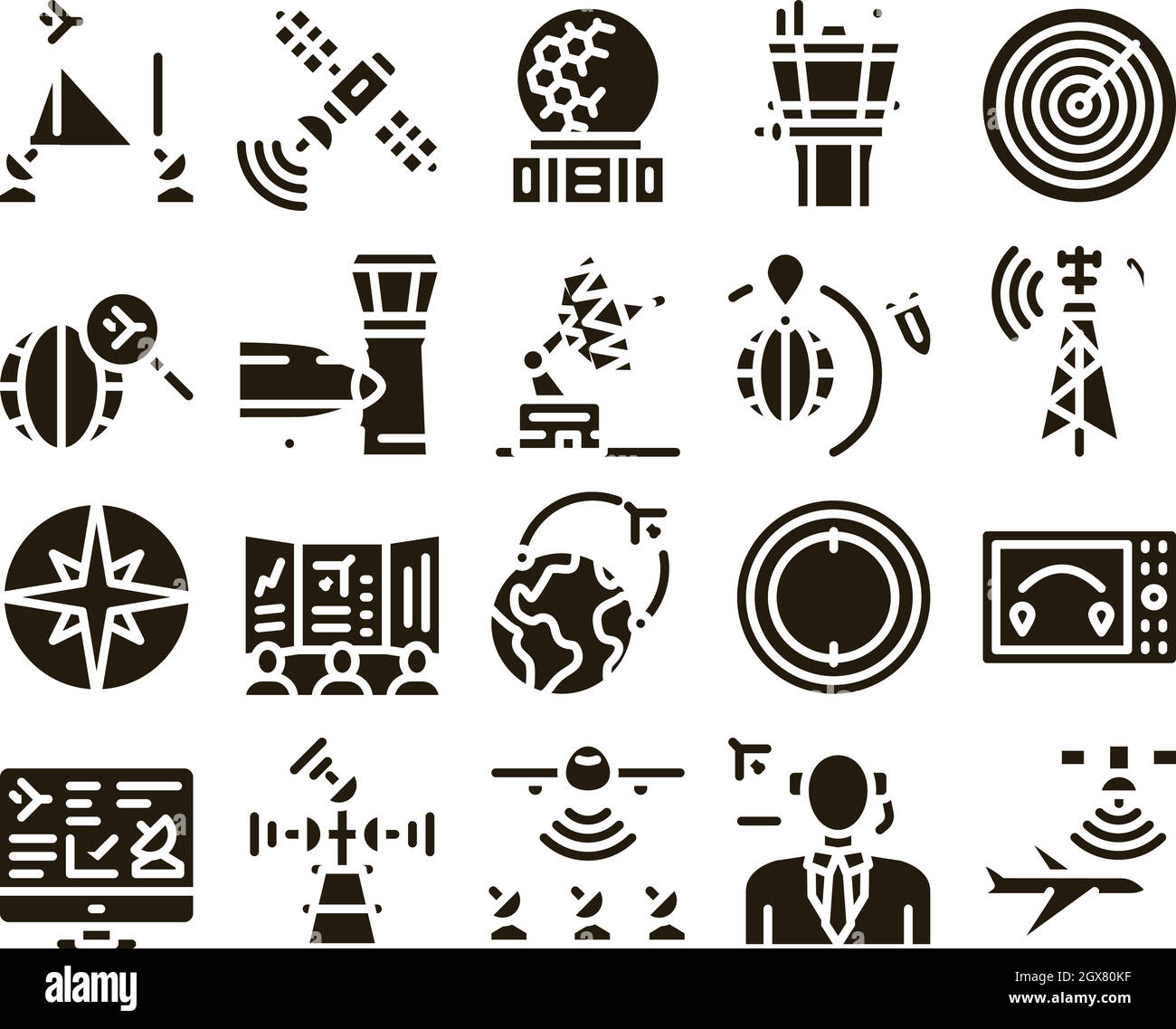 Air Navigation Tool Glyph Set Vector Stock Vector Image & Art - Alamy