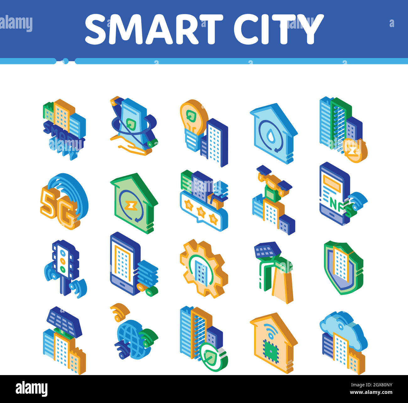 Smart city technology icons Stock Vector Images - Alamy