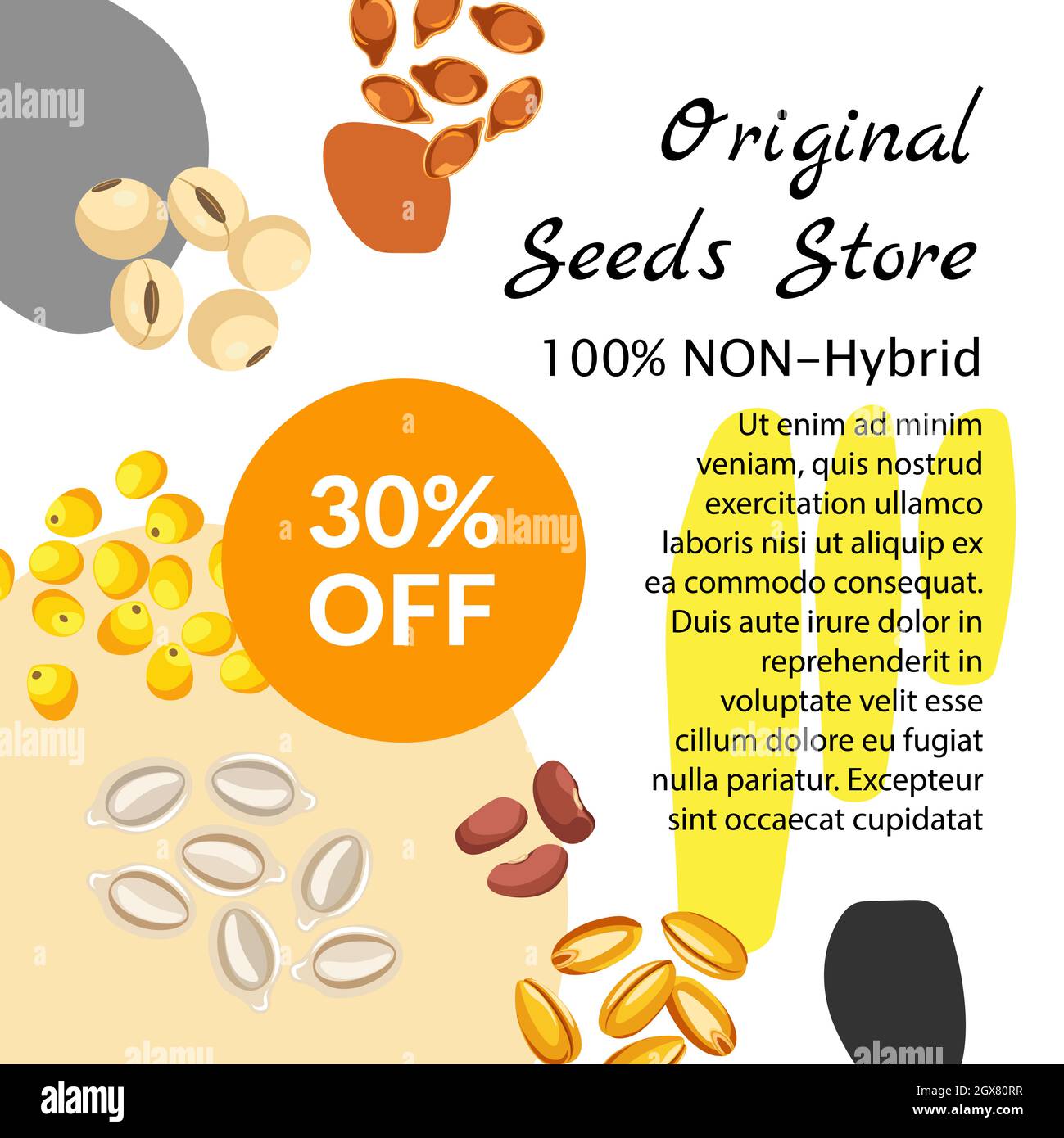 Original seeds store, non hybrid production vector Stock Vector Image ...
