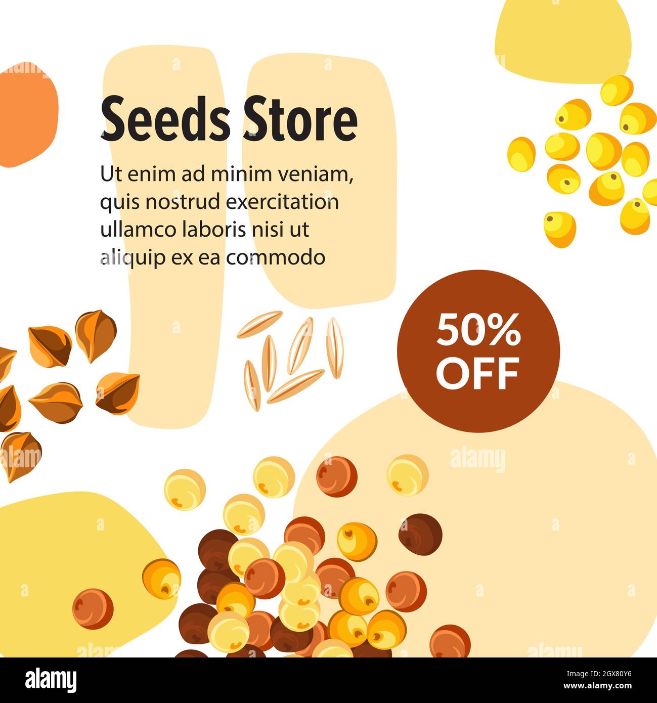 Seeds store with 50 percent of price reduction Stock Vector Image & Art ...