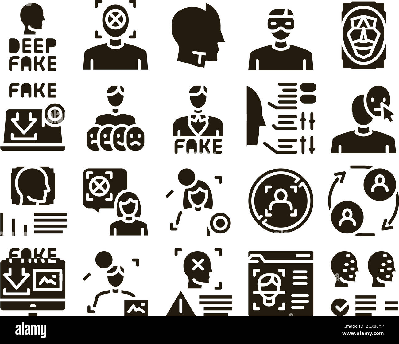 Face scan vector icon Cut Out Stock Images & Pictures - Alamy