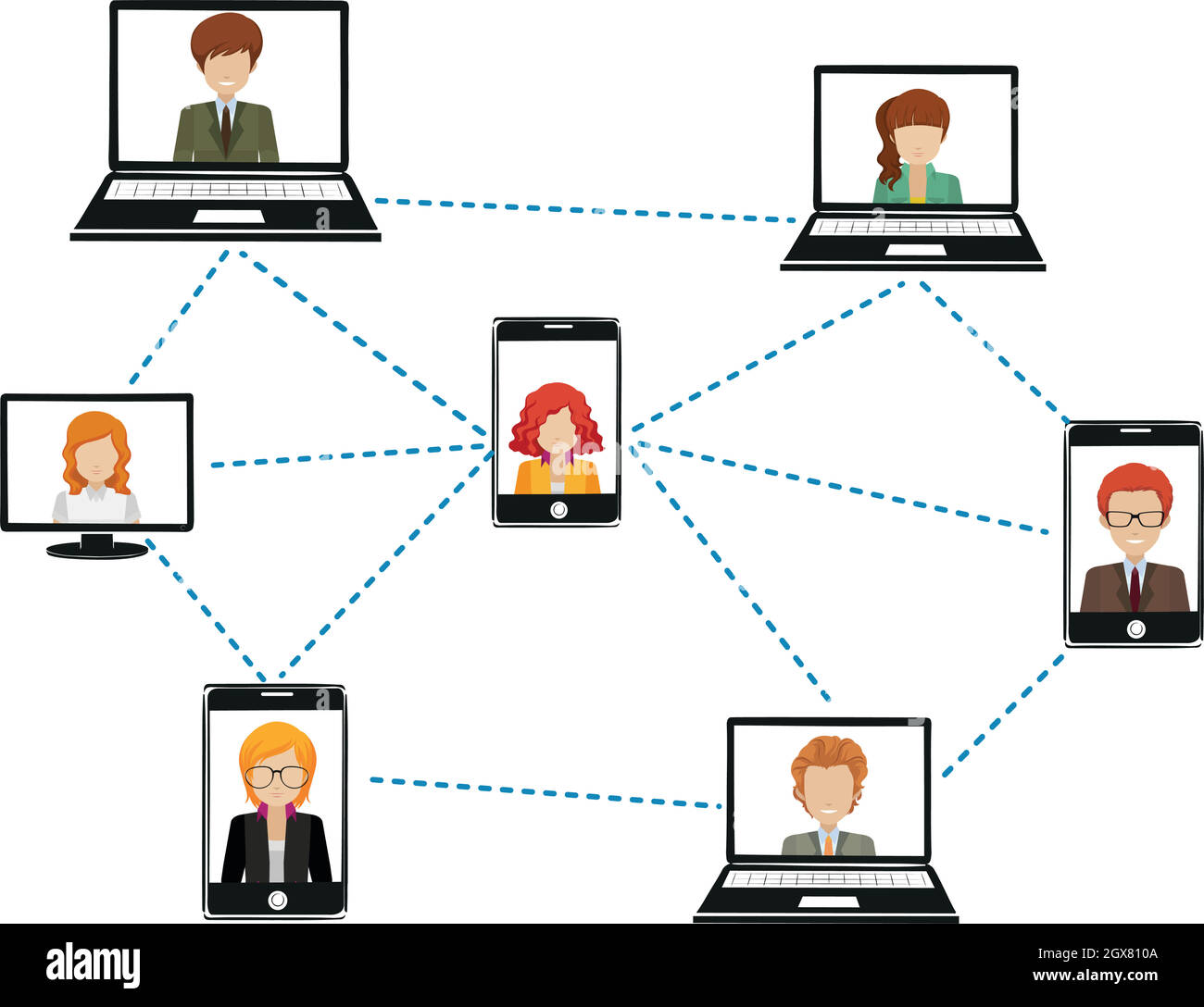 A network of people connected by technology Stock Vector Image & Art ...