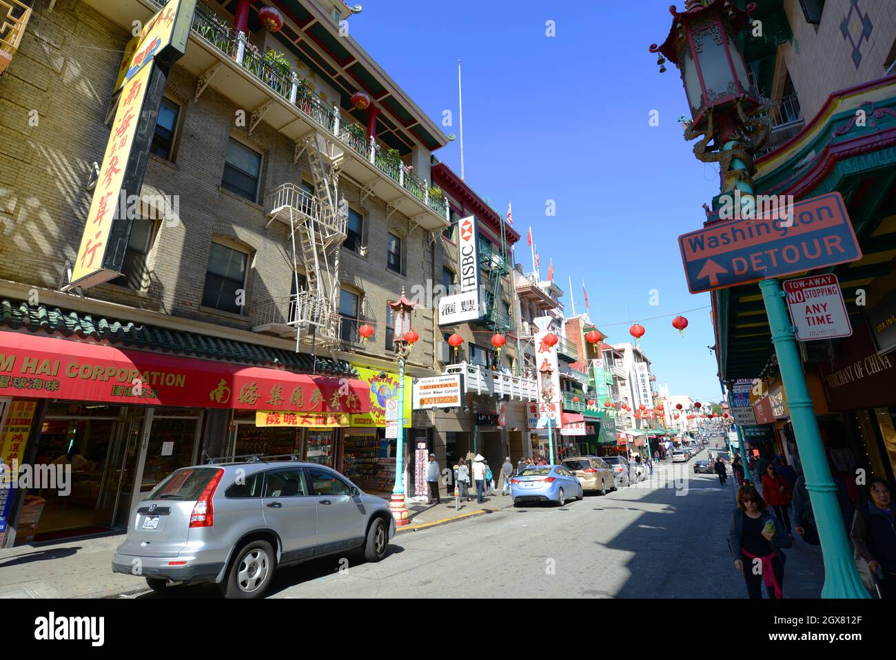 Antique Chinese style commercial buildings on 917 Grant Avenue near ...