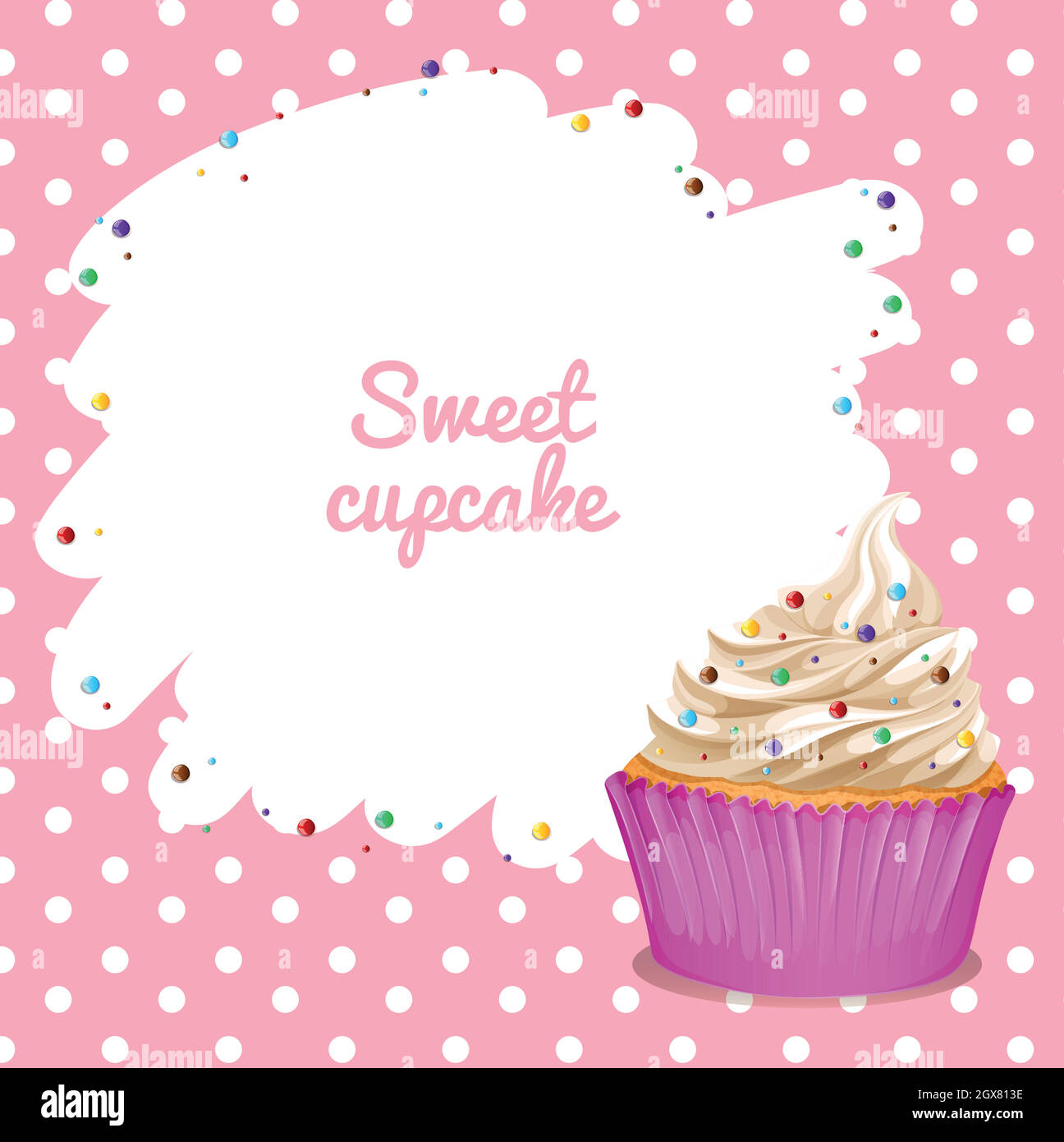 Border with cupcake background Stock Vector Image & Art - Alamy