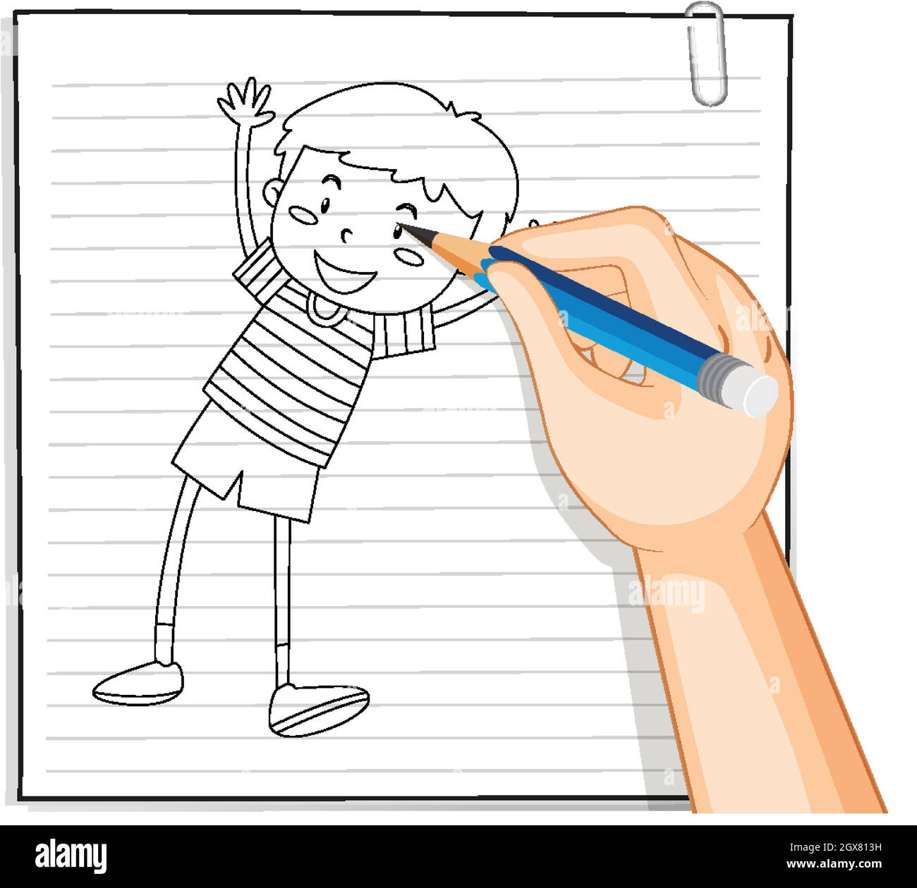 Hand writing of boy dancing outline Stock Vector Image & Art - Alamy