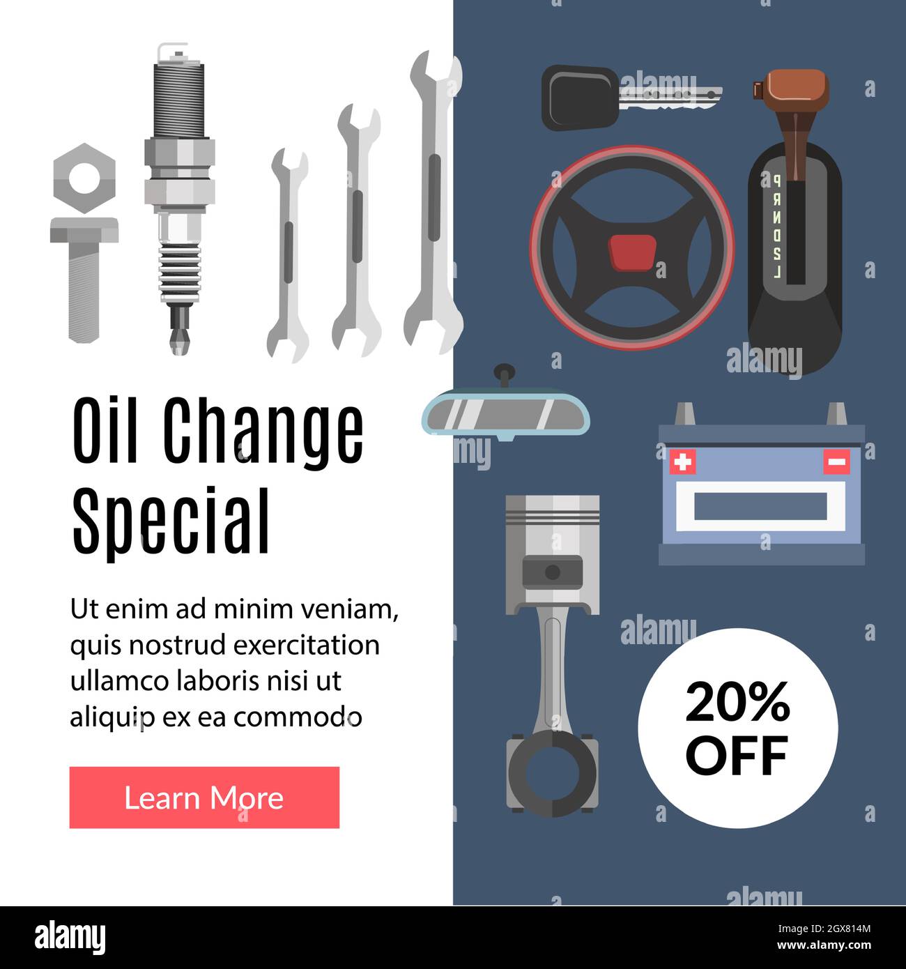 Oil change special, 20 off reduction of price Stock Vector Image & Art ...