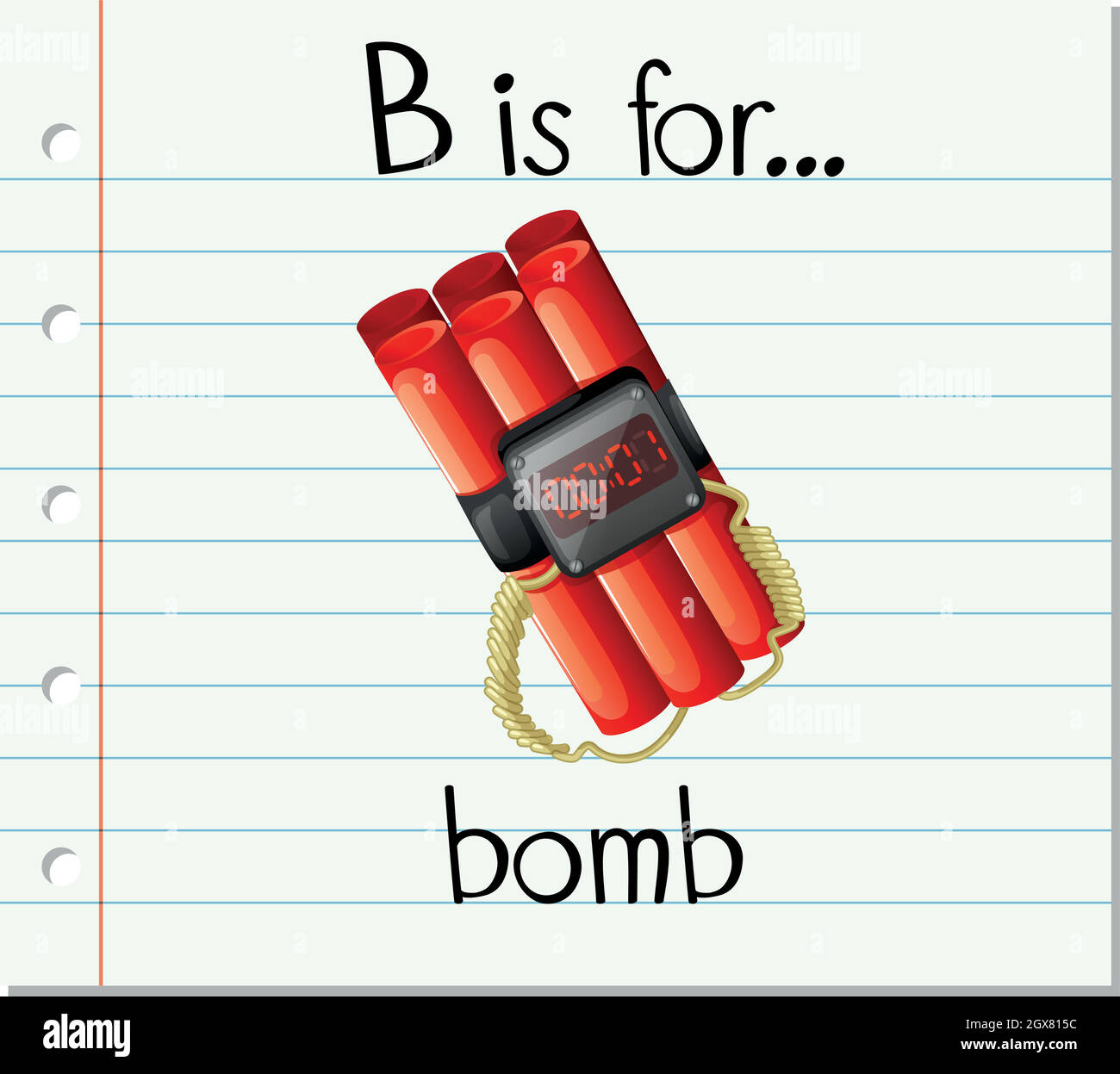 Flashcard alphabet B is for bomb Stock Vector Image & Art - Alamy