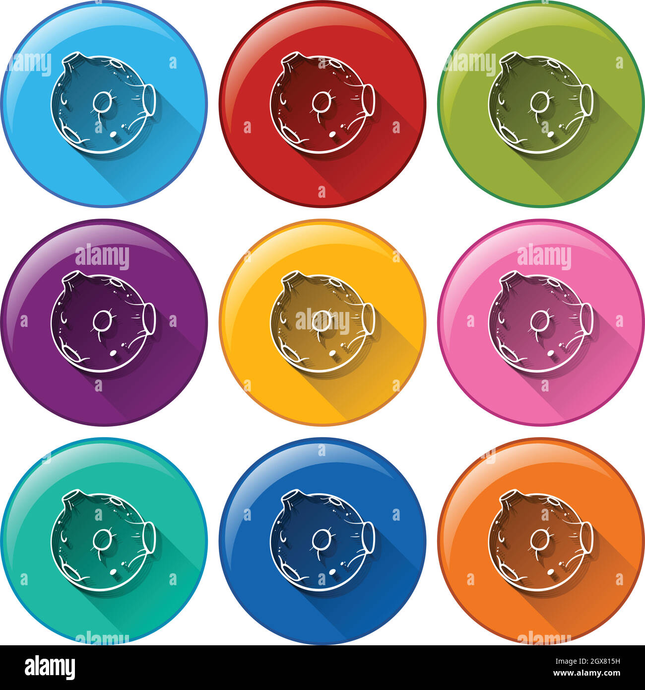 Round icons with an object Stock Vector Image & Art - Alamy