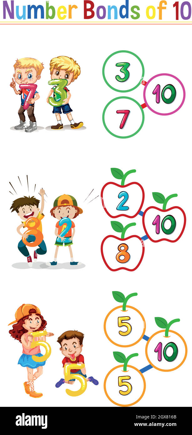 Math number bonds of 10 Stock Vector Image & Art - Alamy