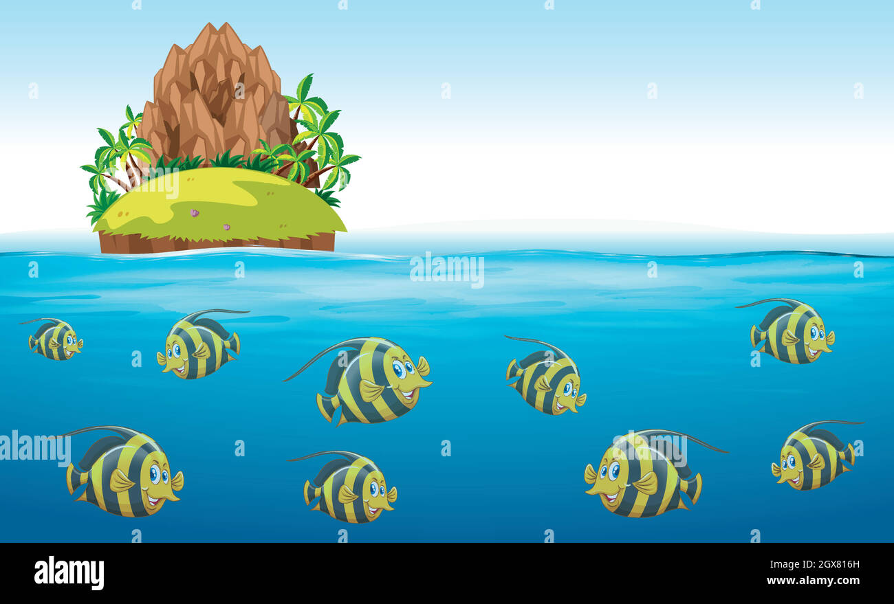 Sea fish under water Stock Vector Images - Alamy