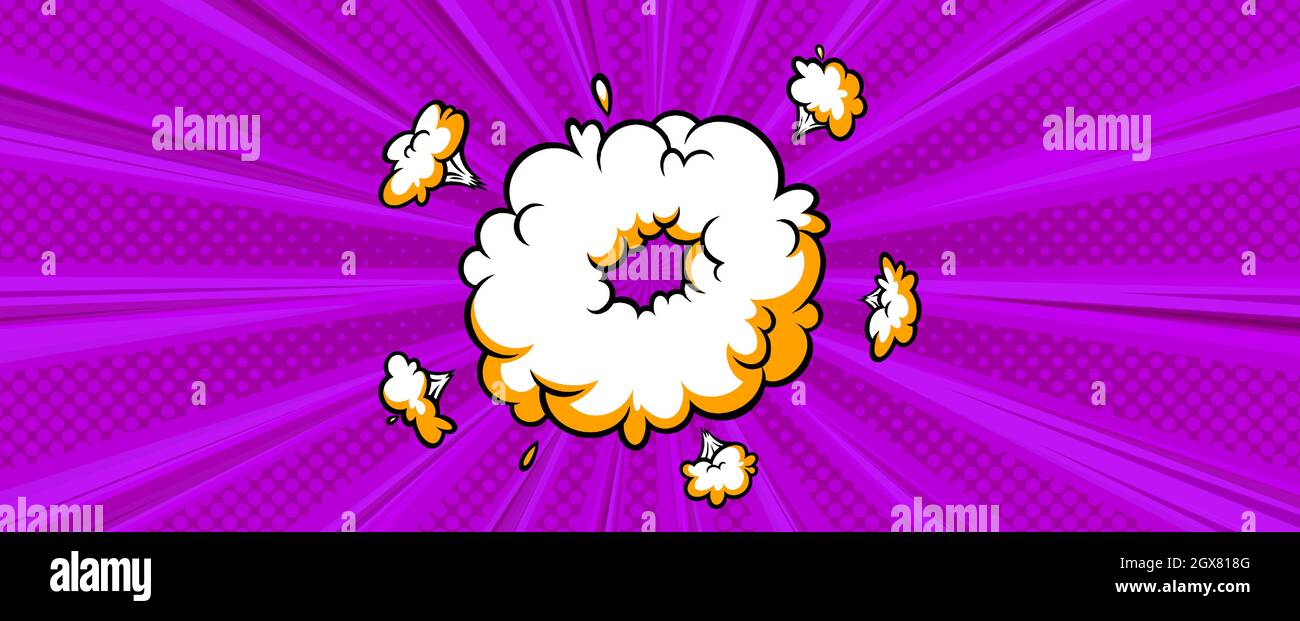 Surprising boom cloud in halftone background for sales and promotions ...