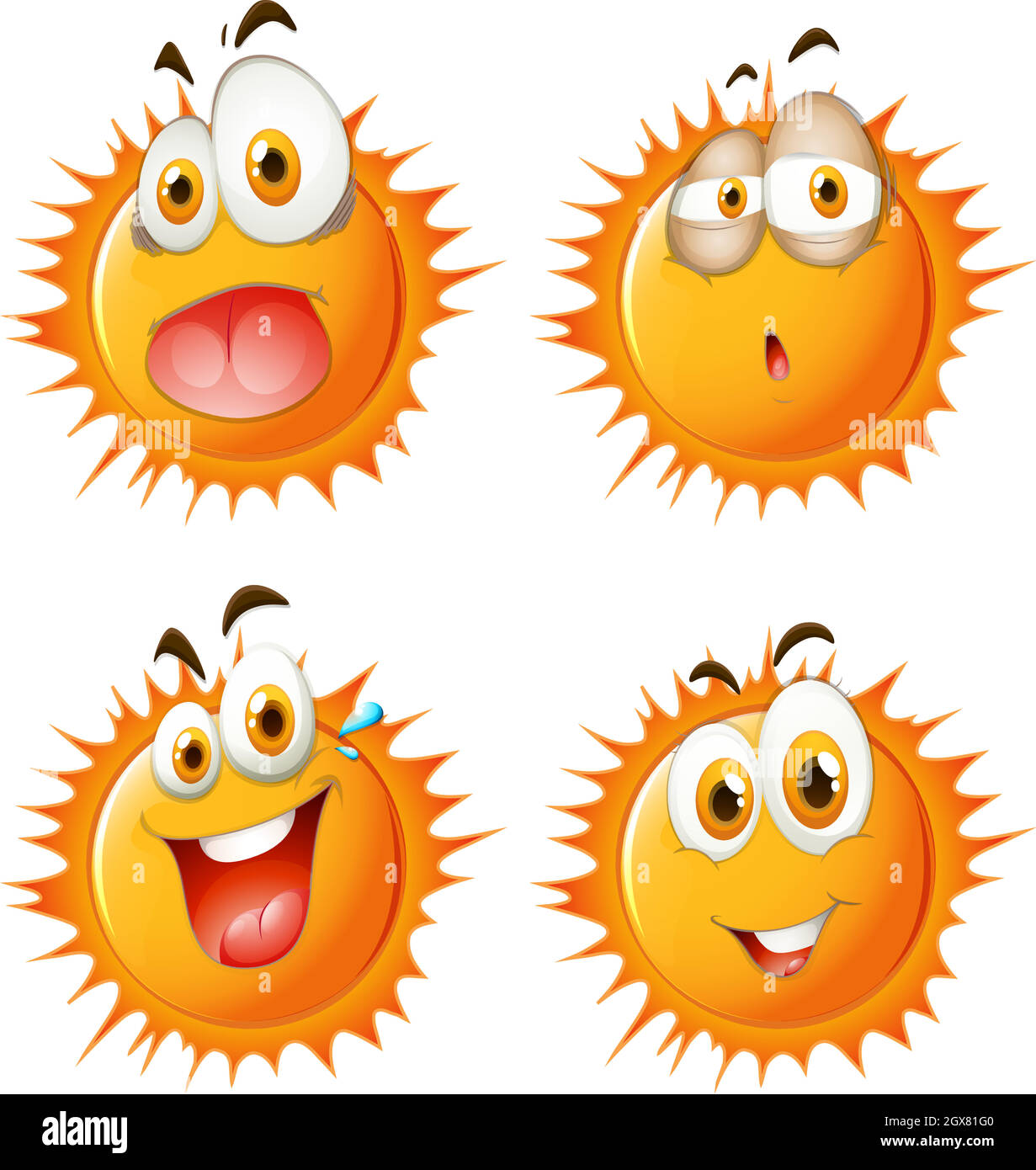 Sun with facial expressions Stock Vector Image & Art - Alamy