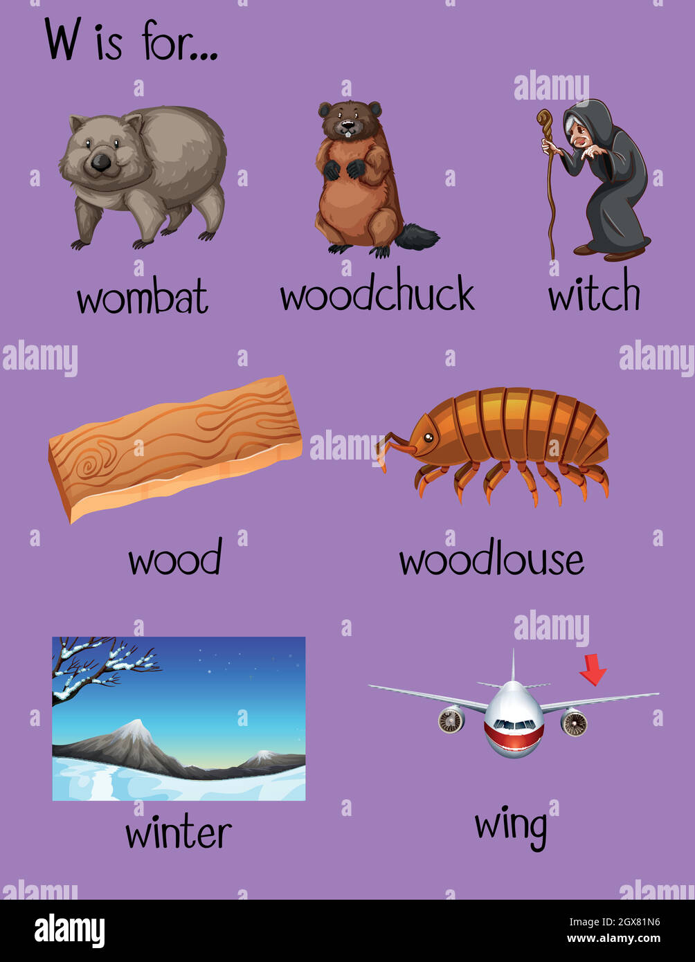 Many words begin with letter W Stock Vector Image & Art - Alamy