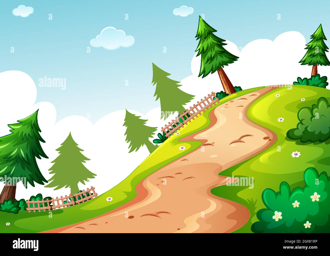 Empty park landscape scene Stock Vector Image & Art - Alamy
