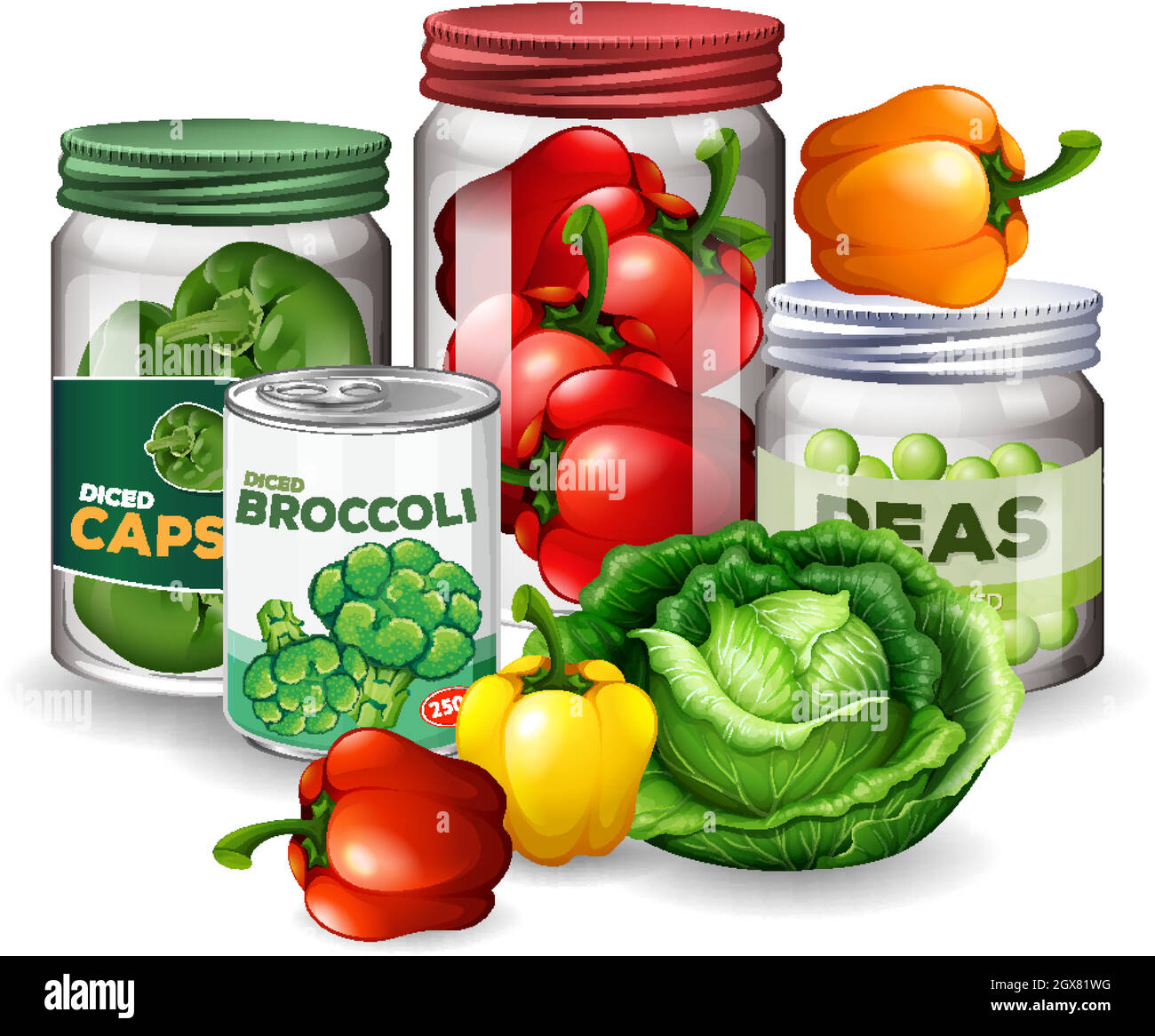 Vegetable design jars Stock Vector Images - Alamy