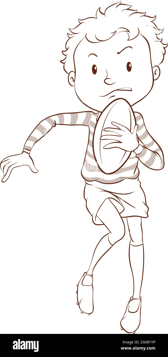 Drawing Of A Rugby Player
