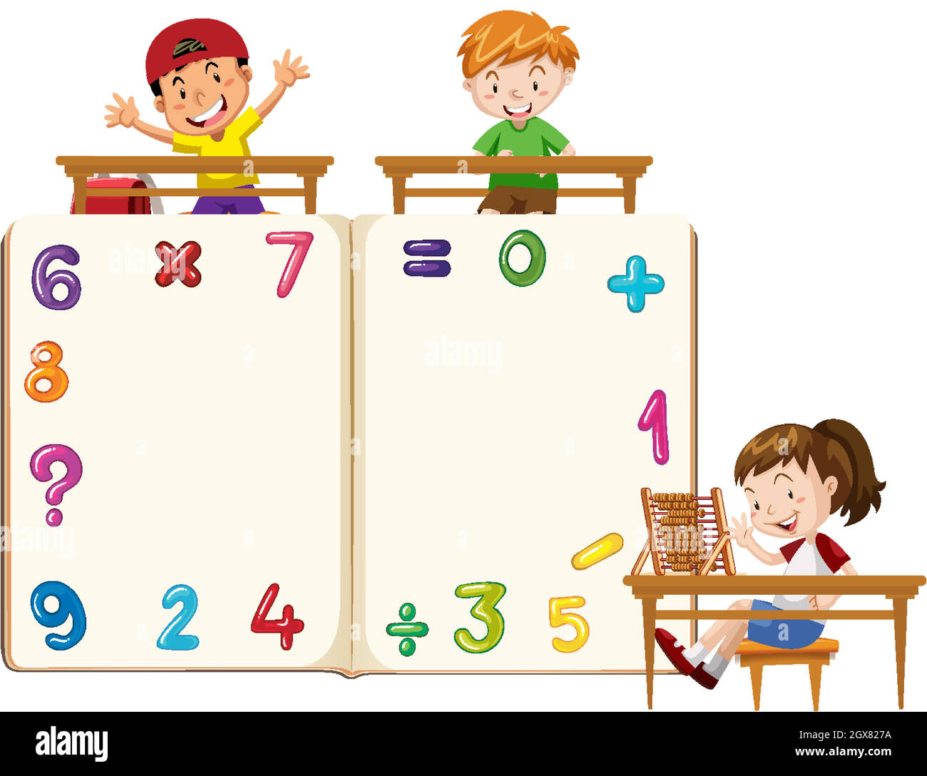 Frame design template with kids and numbers Stock Vector Image & Art ...