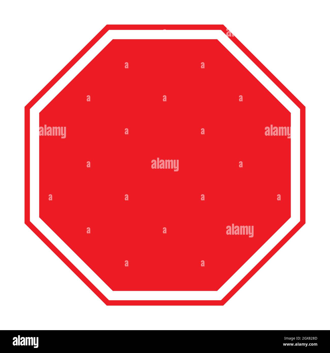 blank stop sign on white background. blank red stop sign. flat style ...