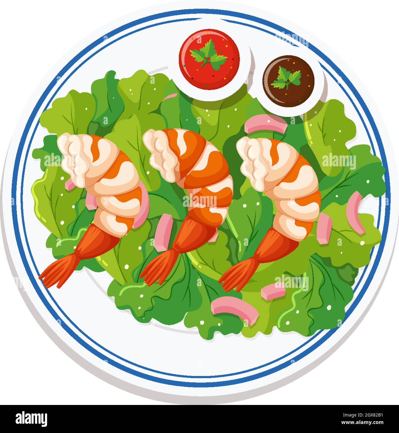 Aerial view of food on plate Stock Vector Image & Art - Alamy