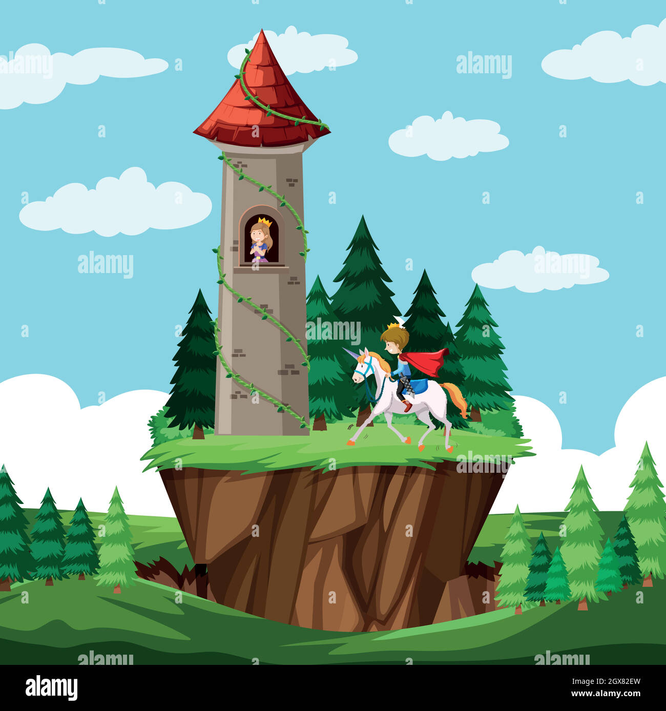 Castle fairy tale scene Stock Vector Image & Art - Alamy