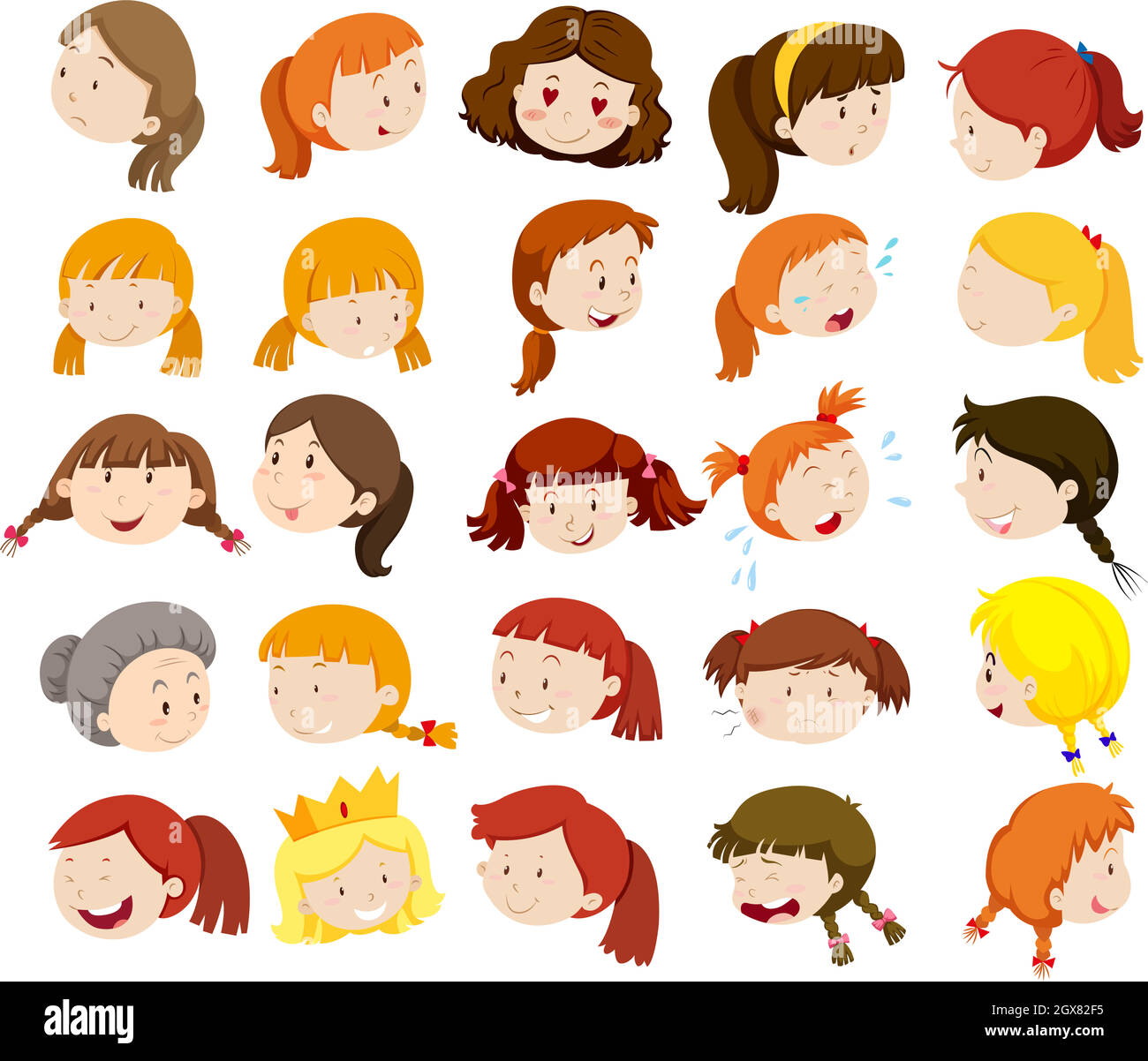 Different faces of women and girls Stock Vector Image & Art - Alamy