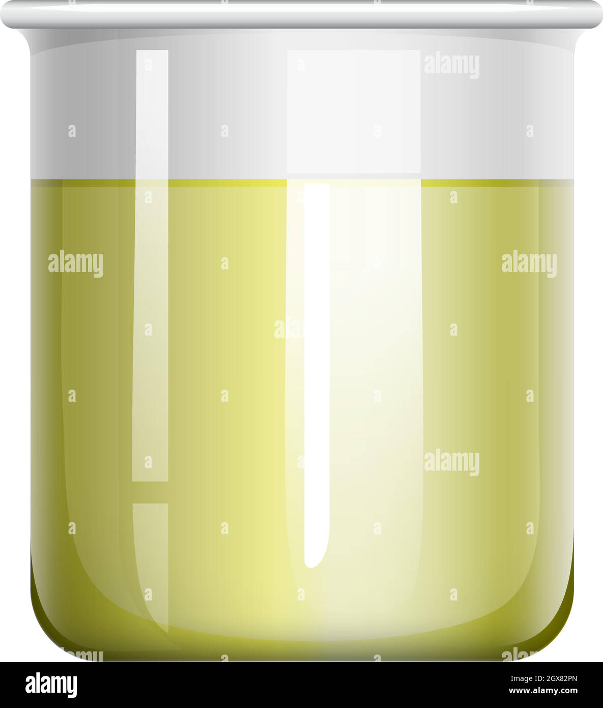 Yellow liquid in glass beaker Stock Vector Image & Art - Alamy