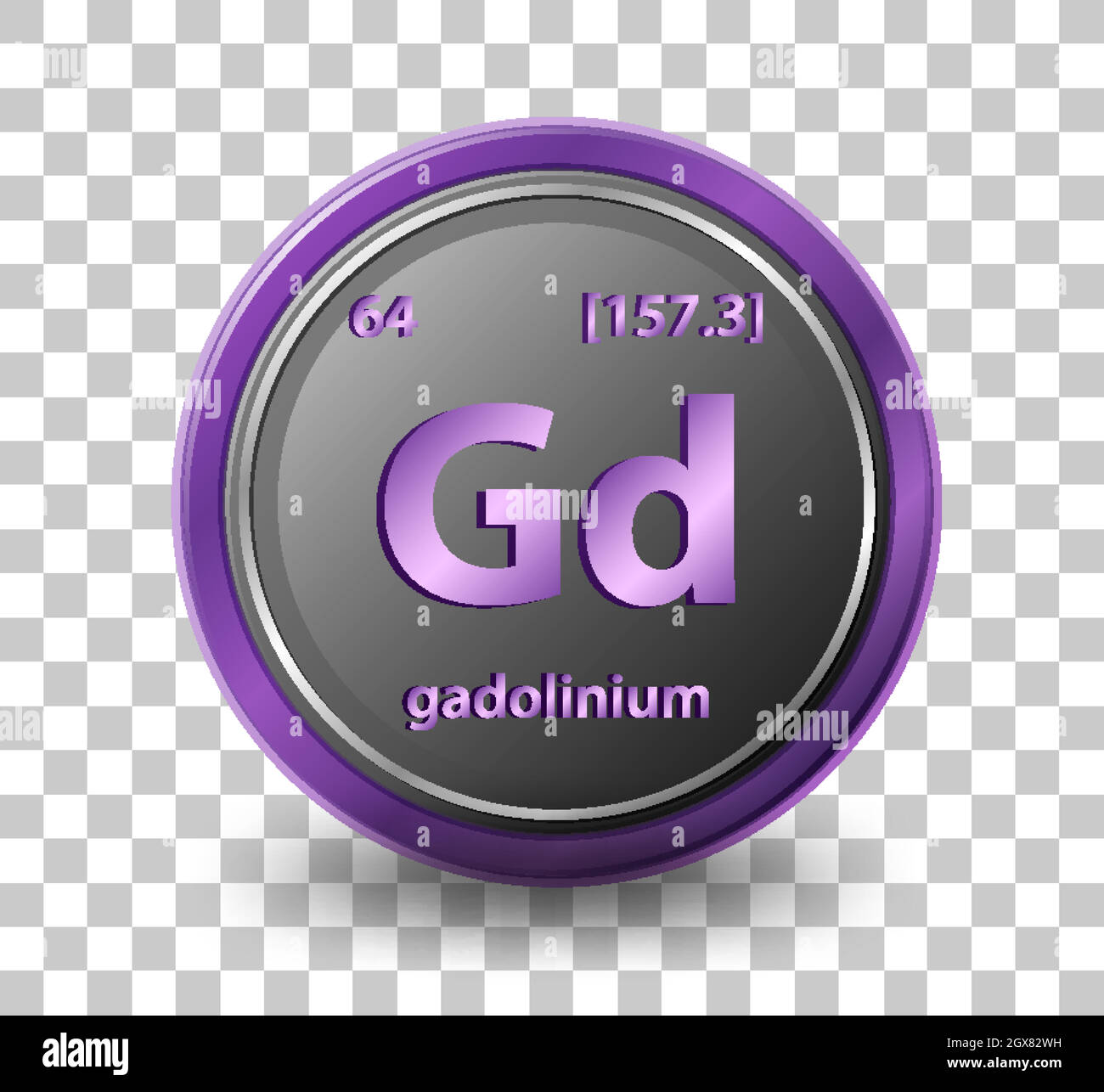 Gadolinium chemical element. Chemical symbol with atomic number and ...