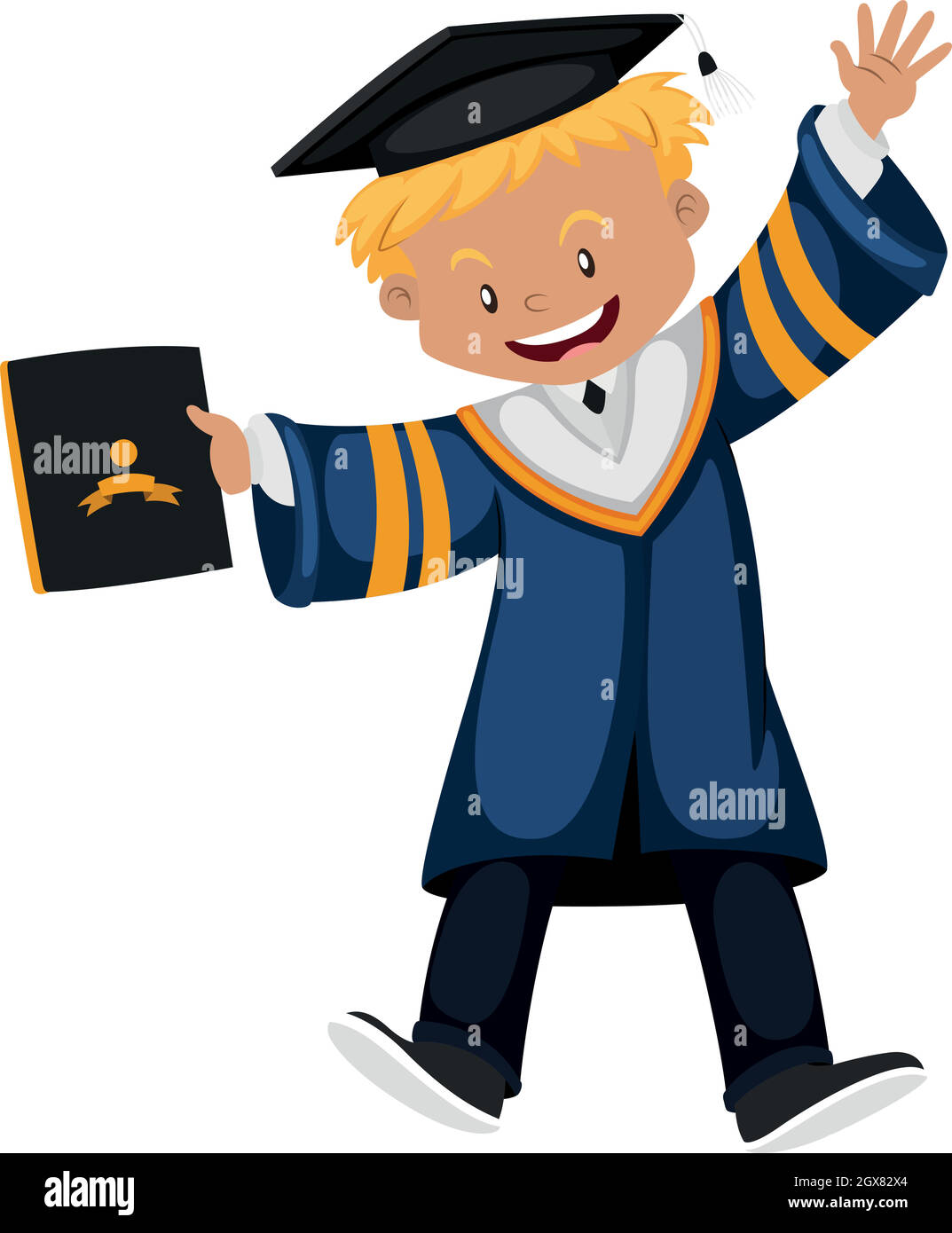 Man in graduation gown holding diploma Stock Vector Image & Art - Alamy